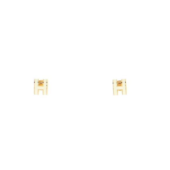 Hermes | Jewelry | Hermes Pop H Stud Earrings Metal And Enamel Mini ...